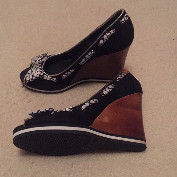 Coach | Shoes | Lightly Used Open Toe Wedges | Poshmark